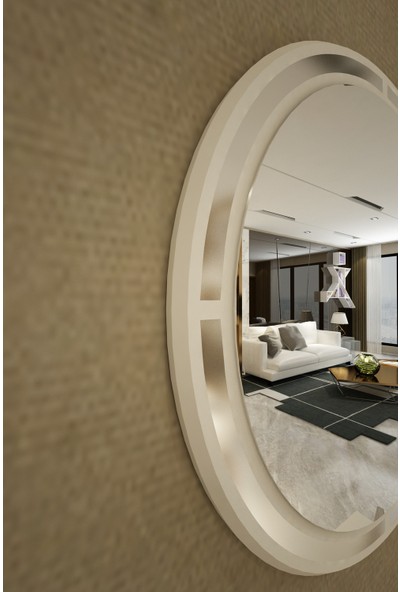 İkizlerçeyiz Armoni Dekoratif Konsol Aynası Beyaz Silver 70 cm