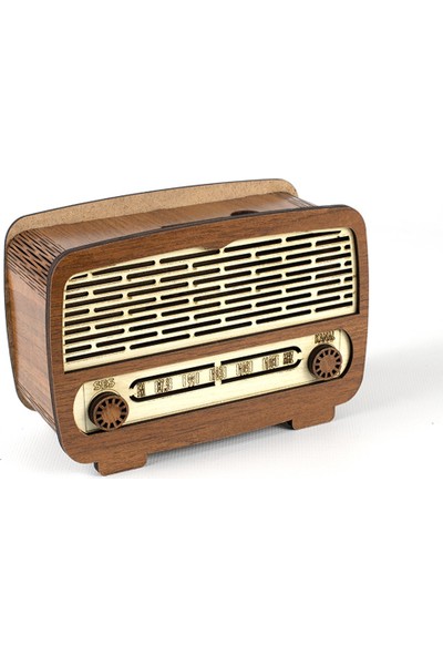 By Yavuz Ahşap Radyo Görünümlü Kumbara
