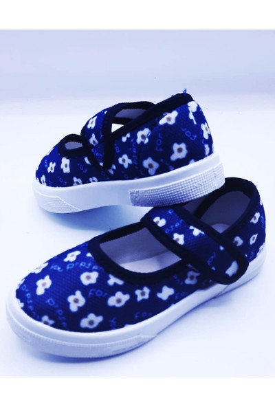 Shonex Kız Çocuk Papatya Desenli Cırtlı Babet