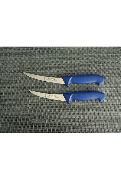 Solingen Rıtter Yağ Sıyırma Kasap Bıçağı 13/15 cm Mavi 2'li Set Solingen Rıtter Yağ Sıyırma Kasap Bıçağı 13/15 cm Mavi 2'li Set
