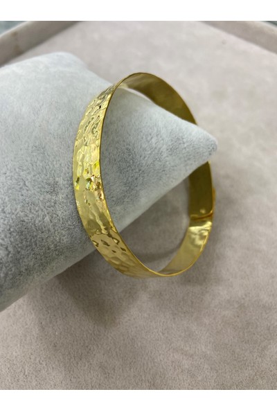 Mercan Silver Gümüş Altın Kaplama Dövme Bilezik