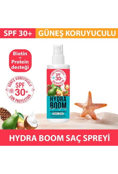 BOOM BUTTER Hydra Boom Güneş Koruyuculu SPF30+ Saç Spreyi 110 ML