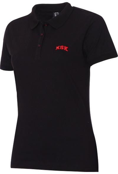 Sportive Karşıyaka Kadın Siyah Basketbol Polo Tişört TKY100137-SYH