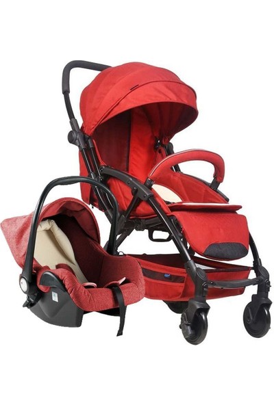 Babyhope BH-3076 Lavida Plus Travel Sistem Bebek Arabası Kırmızı