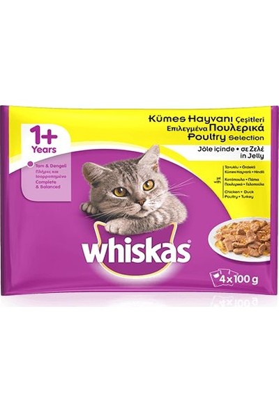 Whiskas Yaş Kedi Maması Kümes Hayvanlı Seçenekler 24X100 gr Whiskas Yaş Kedi Maması Kümes Hayvanlı Seçenekler 24X100 gr