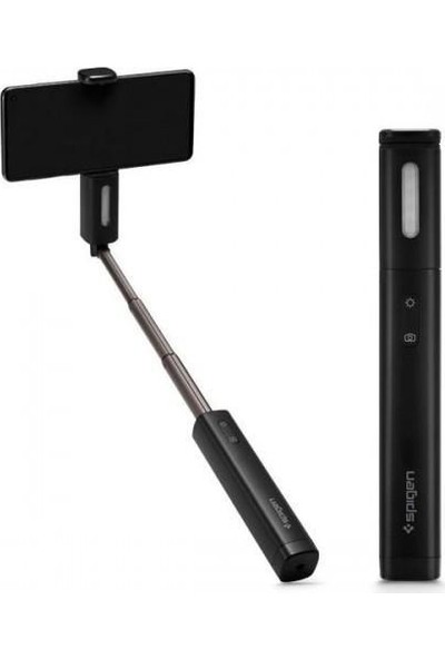 Spigen S550W Kablosuz Bluetooth LED Işıklı Selfie Çubuğu Stick (Tüm Cihazlara Uyumlu) Midnight Black - 000MP26412 Spigen S550W Kablosuz Bluetooth LED Işıklı Selfie Çubuğu Stick (Tüm Cihazlara Uyumlu) Midnight Black - 000MP26412