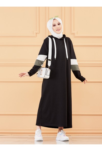 Kapüşonlu Elbise - Haki - Tofisa