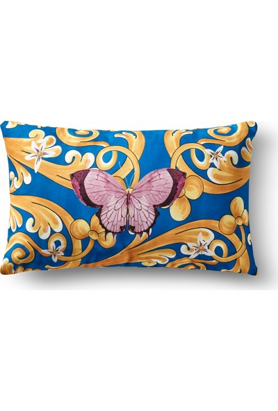 Chiara Alessi Capri Yastik Mavi Kelebek Desenli 35*50 cm