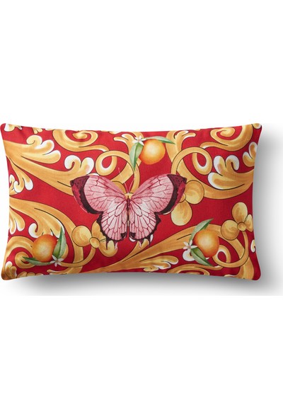 Chiara Alessi Capri Yastik Kirmizi Kelebek Desenli 35*50 cm Chiara Alessi Capri Yastik Kirmizi Kelebek Desenli 35*50 cm