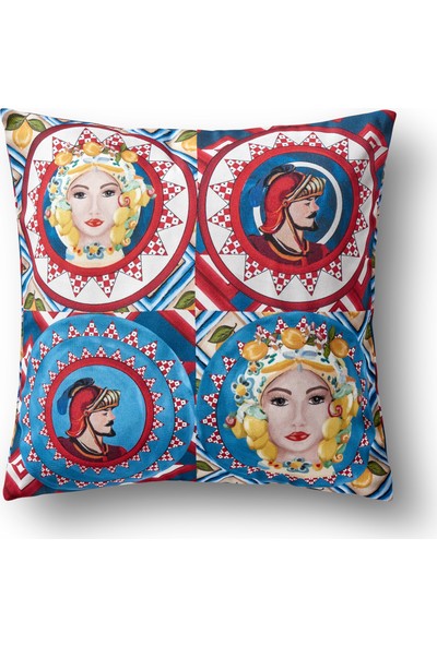 Chiara Alessi Positano Yastik Yuz Desenli 43*43 cm