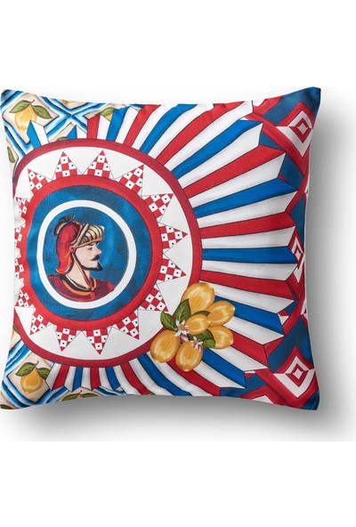 Chiara Alessi Positano Yastik Erkek Yuz Desenli 43*43 cm