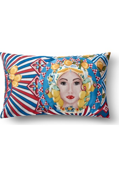 Chiara Alessi Positano Yastik Kadin Yuz Desenli 35*50 cm