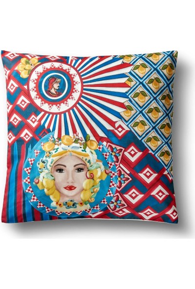 Chiara Alessi Positano Minder Erkek Yuz Desenli 80*80 cm