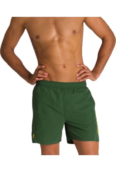 Arena Fundamentals Logo Boxer Erkek Yeşil Yüzücü Mayosu 1B344600