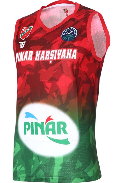 Sportive Karşıyaka Camo Erkek Yeşil Basketbol Forma TKY100170-YSL