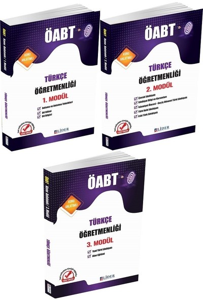 Lider Yayınları ÖABT Türkçe Öğretmenliği 3 Lü Modül Konu Anlatımı