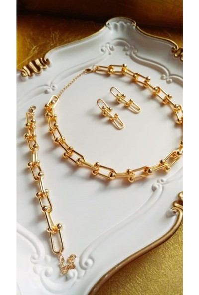 Shr Accessiories Tıffany Set Kolye Küpe Bileklik