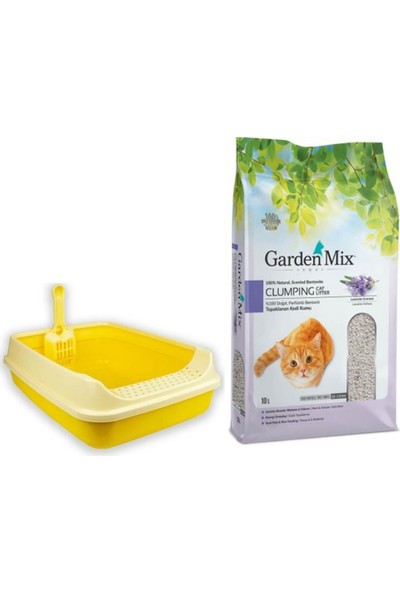 Garden Mix Açık Kedi Tuvaleti Kürekli + Ince Kum 10 Lt