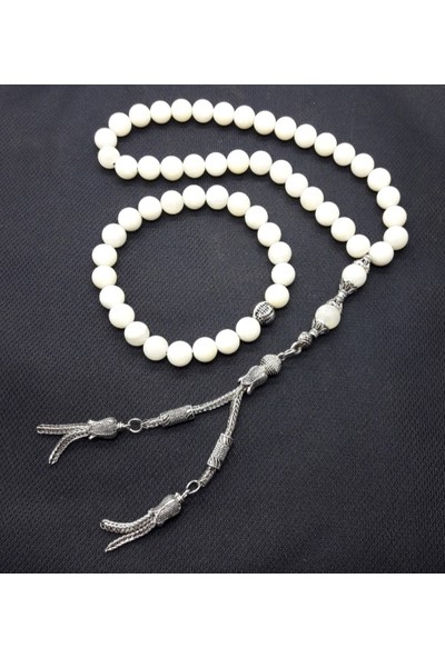 Kehribar Atölyesi Sedef Doğaltaş Tesbih Bileklik Kombin