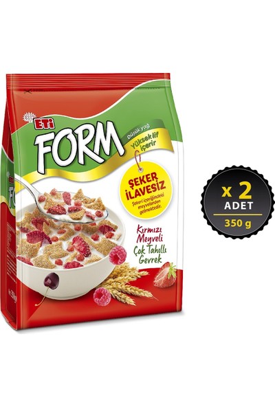 Eti Form Çok Tahıllı Kırmızı Meyveli Gevrek 350 g x 2 Adet Eti Form Çok Tahıllı Kırmızı Meyveli Gevrek 350 g x 2 Adet