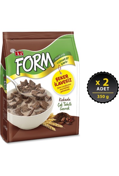 Eti Form Çok Tahıllı Kakaolu Gevrek 350 g x 2 Adet Eti Form Çok Tahıllı Kakaolu Gevrek 350 g x 2 Adet