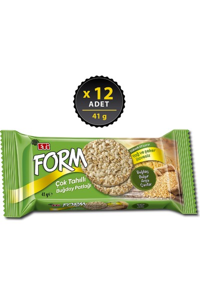 Eti Form Çok Tahıllı Buğday Patlağı 41 g x 12 Adet Eti Form Çok Tahıllı Buğday Patlağı 41 g x 12 Adet