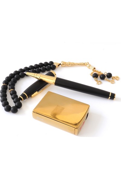 Pigado Altınsarısı Pürmüz Alevli Yana Açılan Çakmak Kalem Tesbih Seti Pigado Altınsarısı Pürmüz Alevli Yana Açılan Çakmak Kalem Tesbih Seti