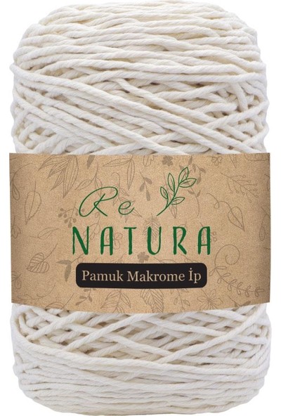 Renatura Şeker Beyaz 2mm Pamuk Makrome Ip Renatura Şeker Beyaz 2mm Pamuk Makrome Ip