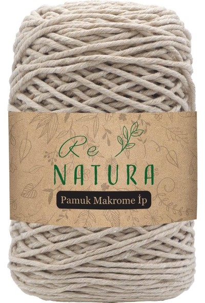 Renatura Açık Bej 2mm Pamuk Makrome Ip Renatura Açık Bej 2mm Pamuk Makrome Ip
