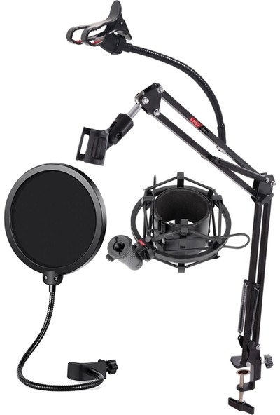 Lastvoice NB44SHPS Mikrofon Standı Sehpası Telefon Tutuculu + Pop Filter + Shock Mount Lastvoice NB44SHPS Mikrofon Standı Sehpası Telefon Tutuculu + Pop Filter + Shock Mount