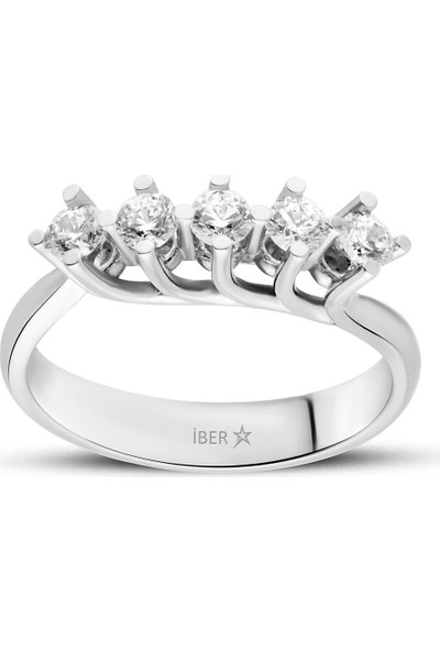 İber G Renk SI 0.50 Karat Pırlanta Beştaş Yüzük-SYZ015-050