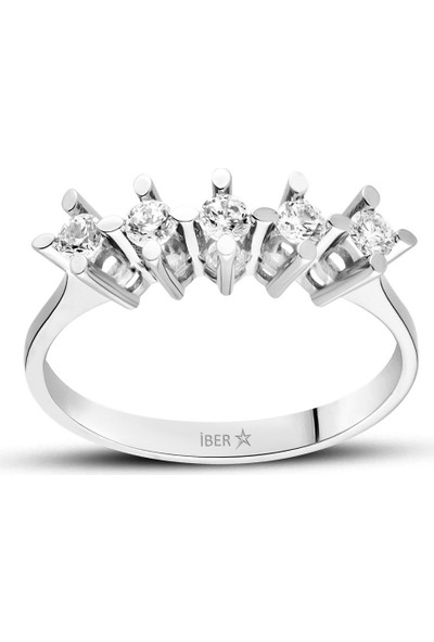 İber G Renk SI 0.30 Karat Pırlanta Beştaş Yüzük-SYZ021-030