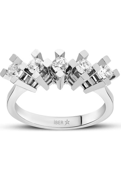 İber G Renk SI 0.30 Karat Pırlanta Beştaş Yüzük-SYZ020-030