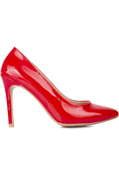 Fitbas 111501 559 Kadın Kırmızı Rugan Büyük & Küçük Numara Stiletto