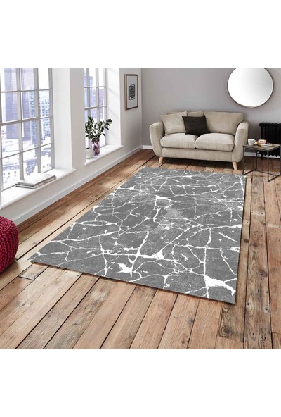 Meka Home Gri Mermer Halı Örtüsü