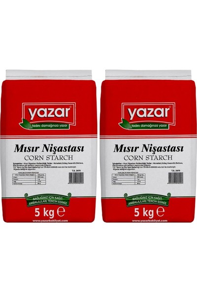 Yazar Mısır Nişastası 5 kg x 2 Paket