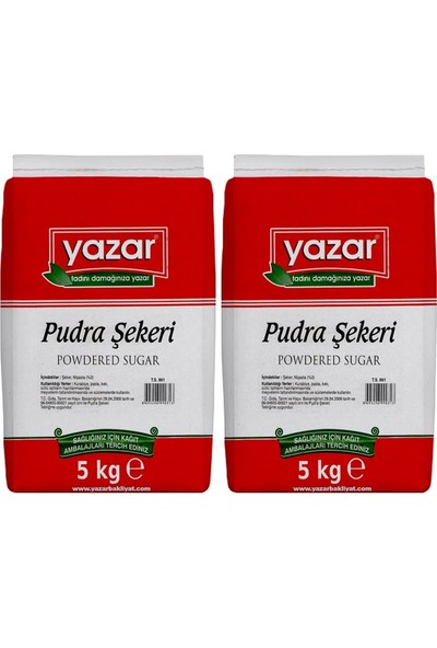 Yazar Pudra Şekeri 5 kg x 2 Paket Yazar Pudra Şekeri 5 kg x 2 Paket