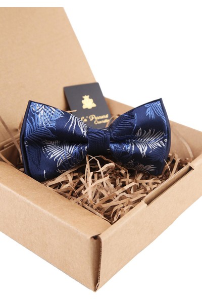 Kravatkolik Lacivert Çiçek Desen Papyon P1623