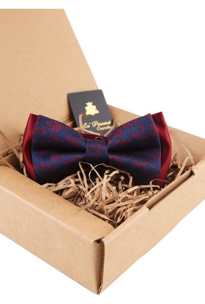 Kravatkolik Mavi Çiçek Desen Papyon P1660 Kravatkolik Mavi Çiçek Desen Papyon P1660