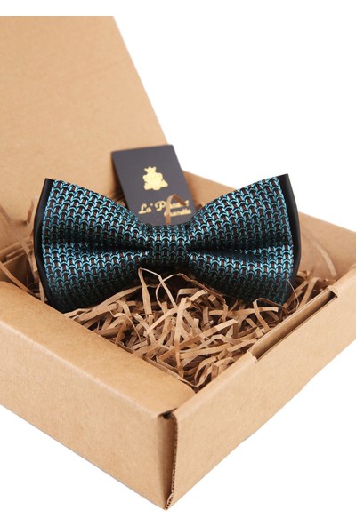 Kravatkolik Yeşil - Kahverengi Küçük Desen Papyon P1648