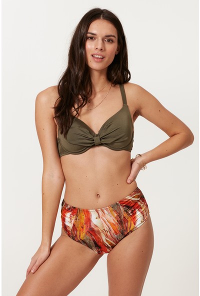 Pierre Cardin Yüksek Bel Kaplı Bikini Takım 217207 Kahve Desenli