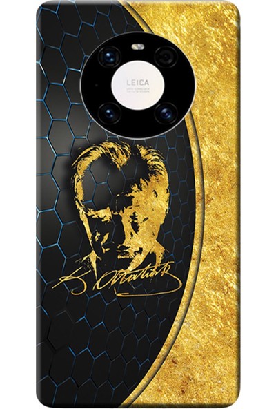 Kılıf Merkezi Huawei Mate 40 Pro Kılıf Desen Baskılı Silikon Atatürk Tasarım STK:394 Kılıf Merkezi Huawei Mate 40 Pro Kılıf Desen Baskılı Silikon Atatürk Tasarım STK:394