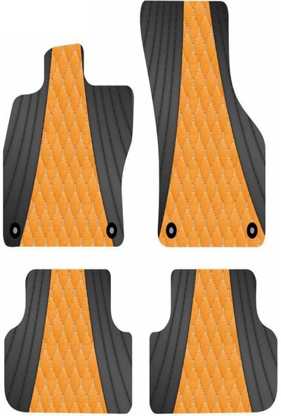 Tegin Mini Cooper F56 2015 ve Sonrası - 3 Kapı Turuncu Deri Siyah Deri Desen Beyaz Kenar Paspas Tegin Mini Cooper F56 2015 ve Sonrası - 3 Kapı Turuncu Deri Siyah Deri Desen Beyaz Kenar Paspas