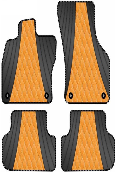 Tegin Renault Megane 1 Coupe 1996-2002 Turuncu Deri Siyah Deri Desen Siyah Kenar Paspas Tegin Renault Megane 1 Coupe 1996-2002 Turuncu Deri Siyah Deri Desen Siyah Kenar Paspas
