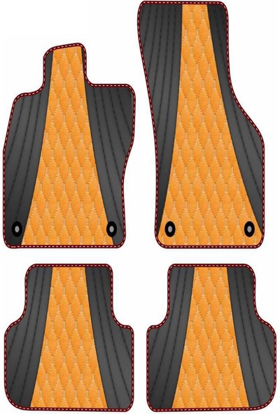 Tegin Mercedes Clk W209 2002 ve Sonrası Turuncu Deri Siyah Deri Desen Bordo Kenar Paspas Tegin Mercedes Clk W209 2002 ve Sonrası Turuncu Deri Siyah Deri Desen Bordo Kenar Paspas