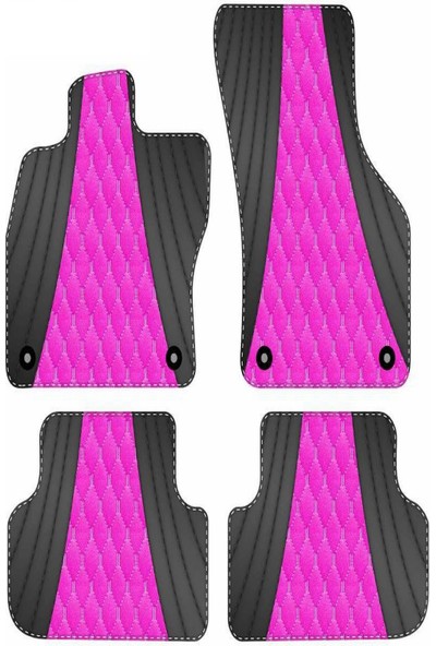 Tegin Honda Crv 1 1997-2001 Uyumlu Pembe Siyah Deri Desen Paspas