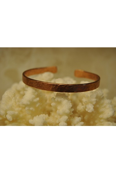 Nafide Doğaltaş El Dövmesi Saf Bakır Yel Bilekliği