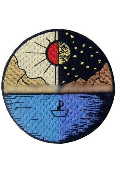Sim Nakış Günden Geceye Nakış Işleme Arma Patch Peç