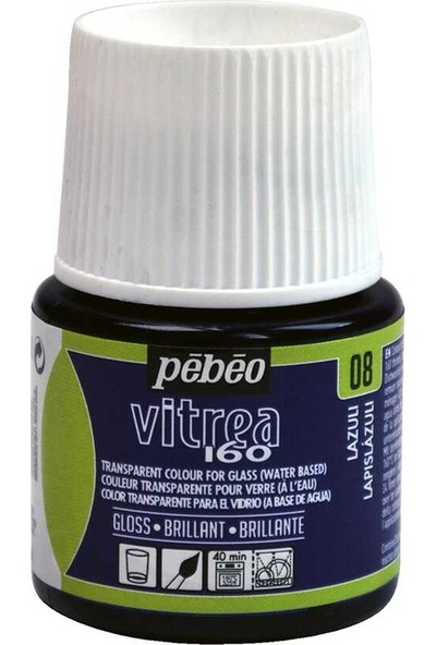 Pebeo Vitrea 160 Su Bazlı Cam Boya 45 ml 11108 Lazuli Pebeo Vitrea 160 Su Bazlı Cam Boya 45 ml 11108 Lazuli