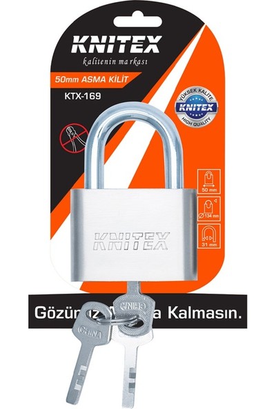 Knitex 3 Anahtarlı 50 mm Asma Kilit